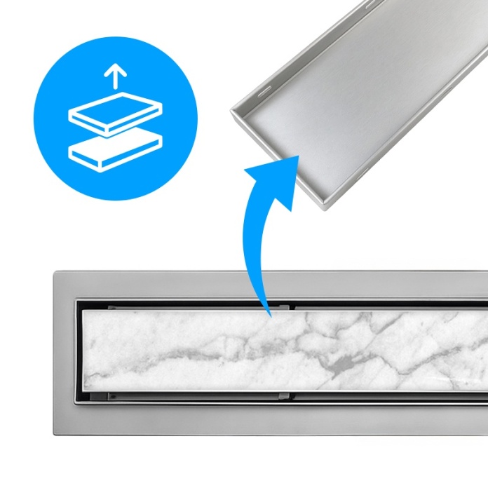 ODPŁYW LINIOWY 70 CM INOX NISKI SYFON WYSOKA PRZEPUSTOWOŚĆ DL01 FIX ...